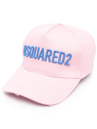 DSQUARED2 Technicolor logo-embroidered Baseball Cap | Pink | FARFETCH