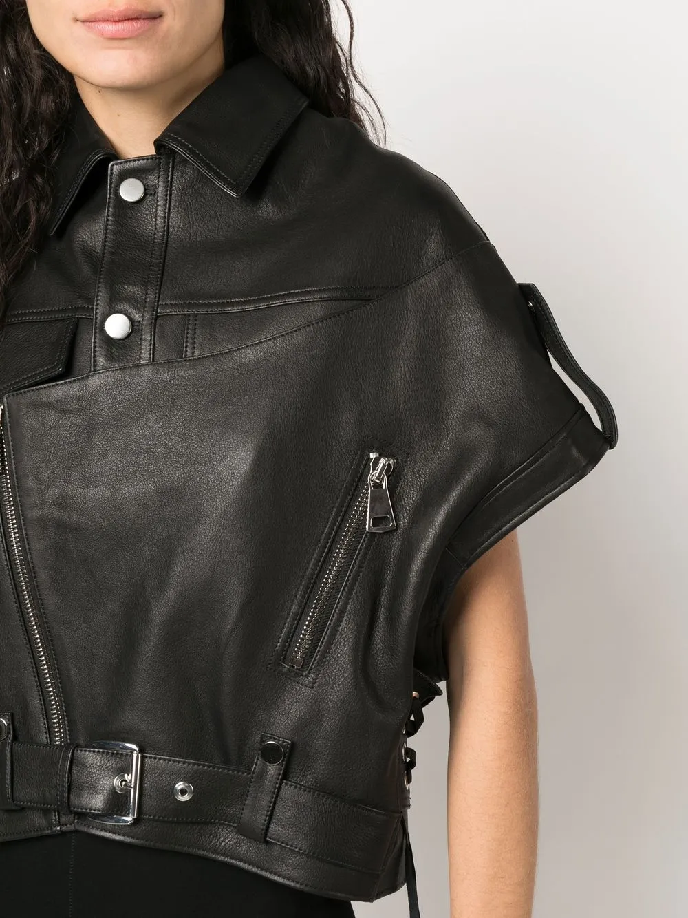 Manokhi detachable-sleeves Biker Jacket - Farfetch