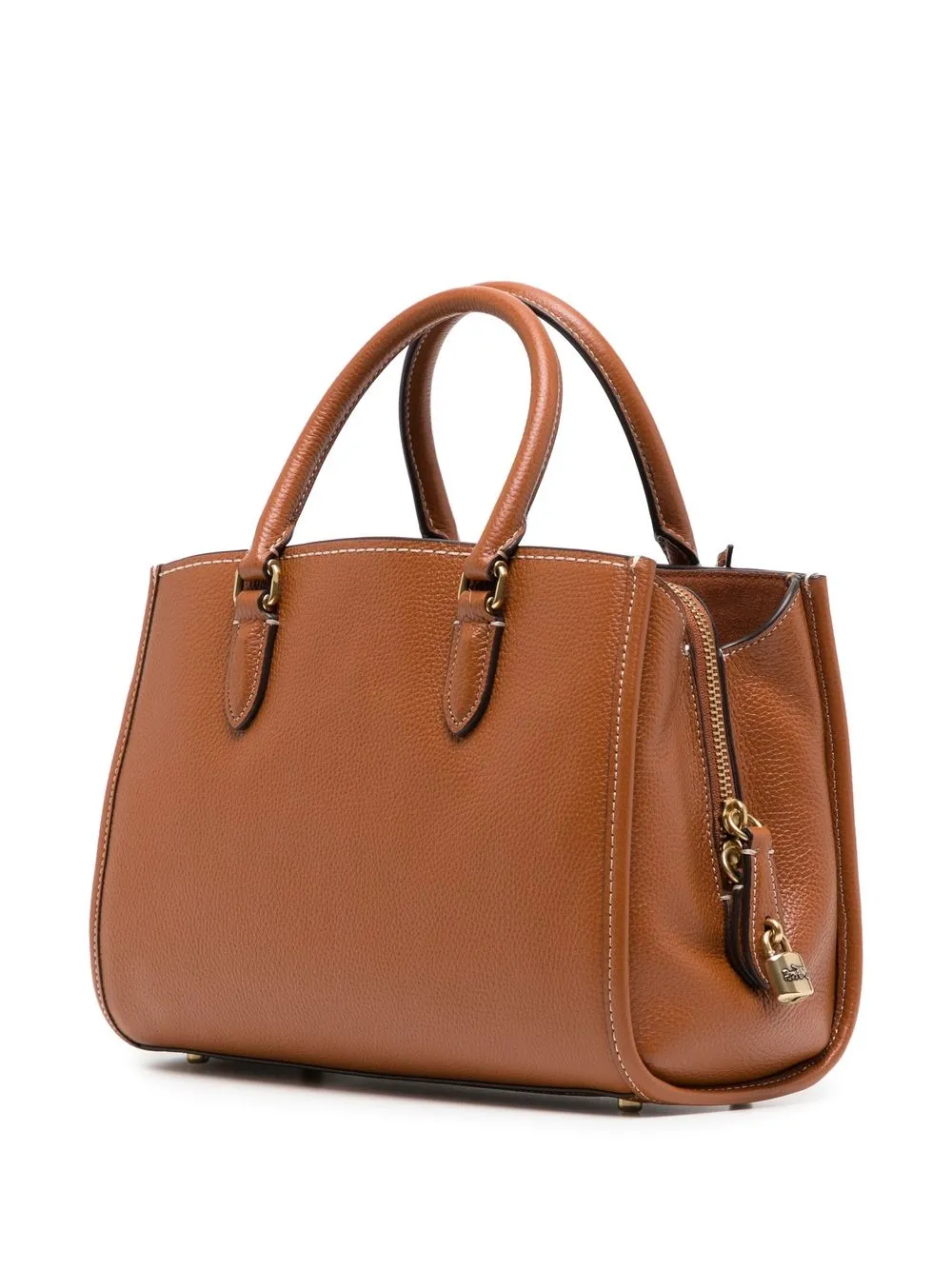 Coach Padlock-detail Leather Tote Bag In Brown | ModeSens