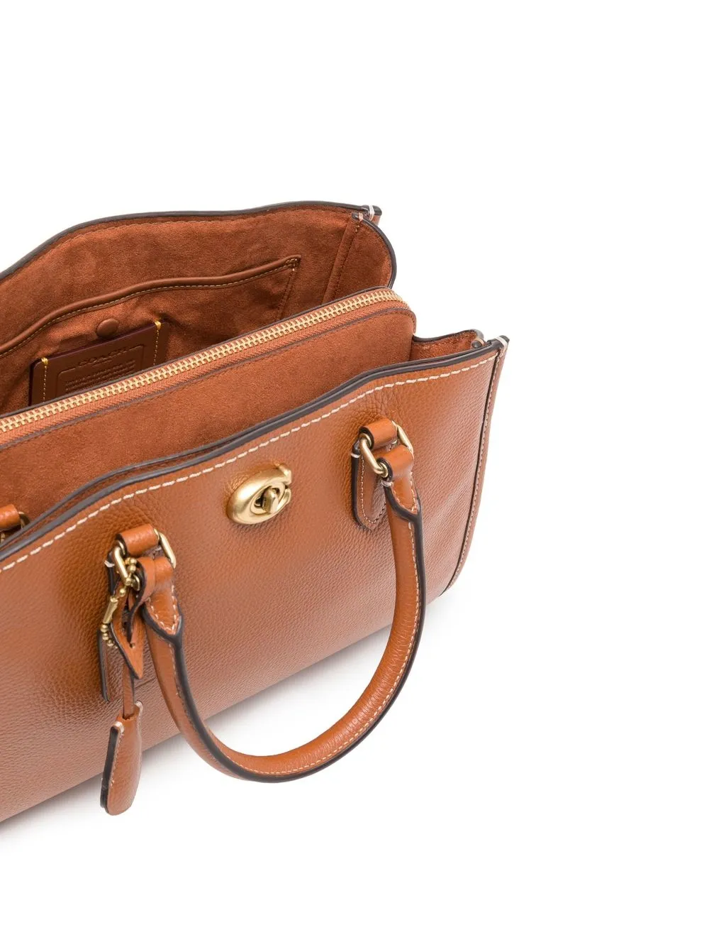 Coach Padlock-detail Leather Tote Bag In Brown | ModeSens