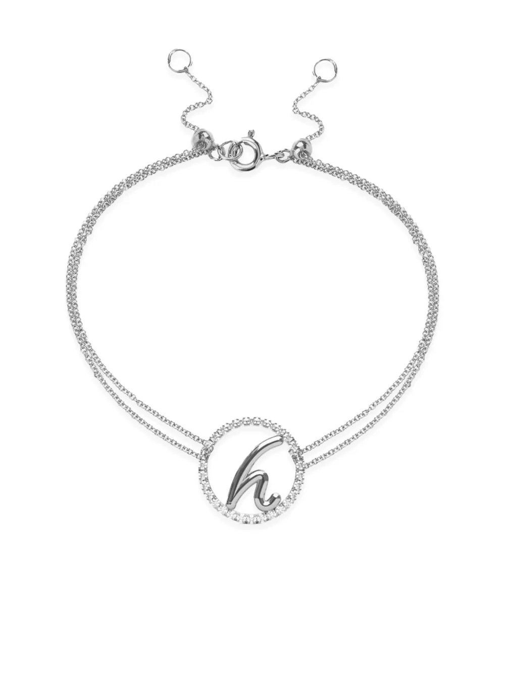 THE ALKEMISTRY 18kt White gold Love Letter H Diamond Bracelet Farfetch