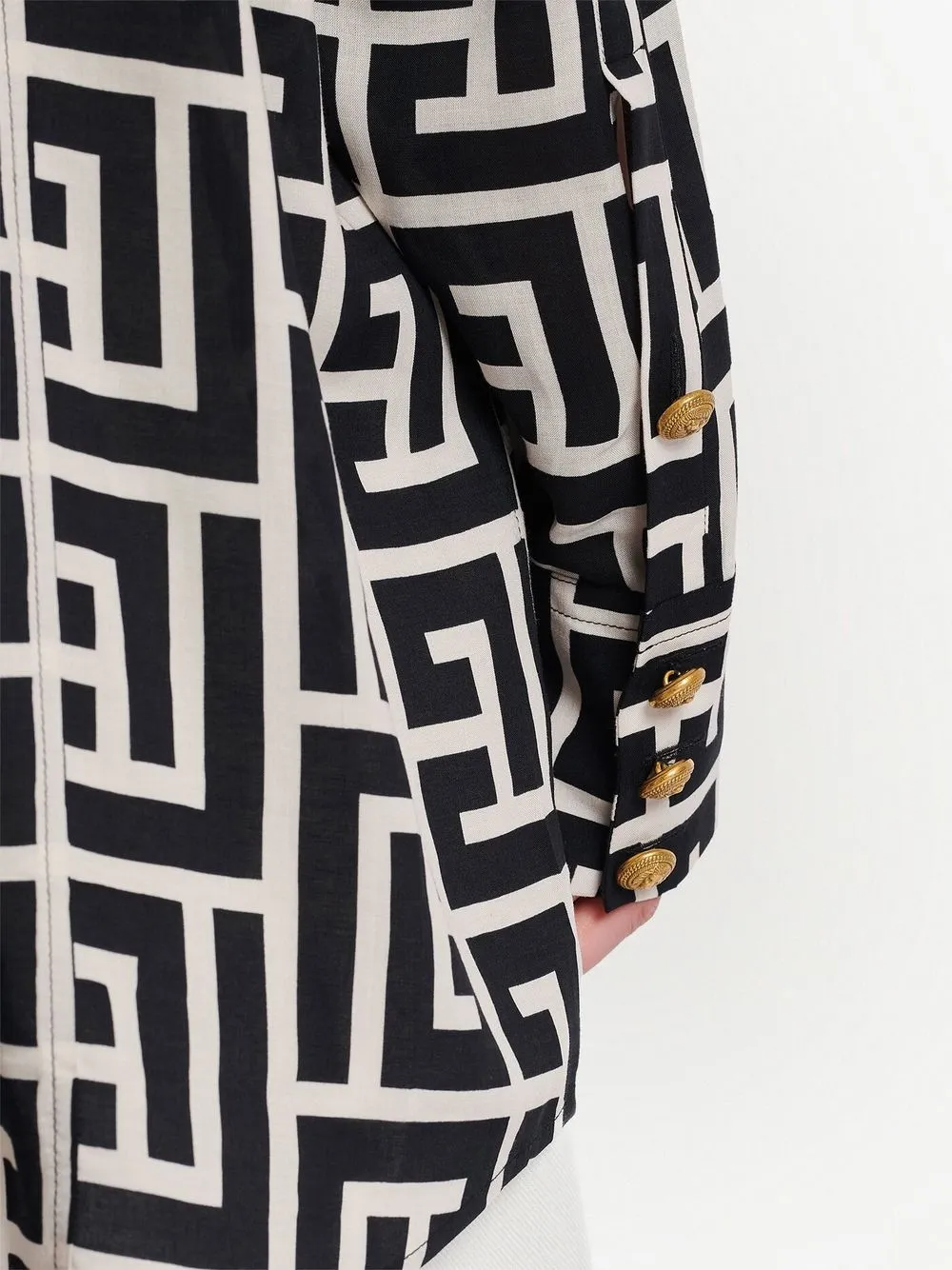 Balmain All-over Pattern Shirt In White | ModeSens