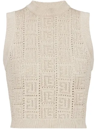 Balmain Monogram Knitted Crop Top - Farfetch