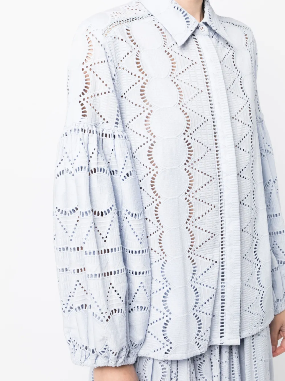 Evarae perforated-detailed long-sleeved Shirt - Farfetch