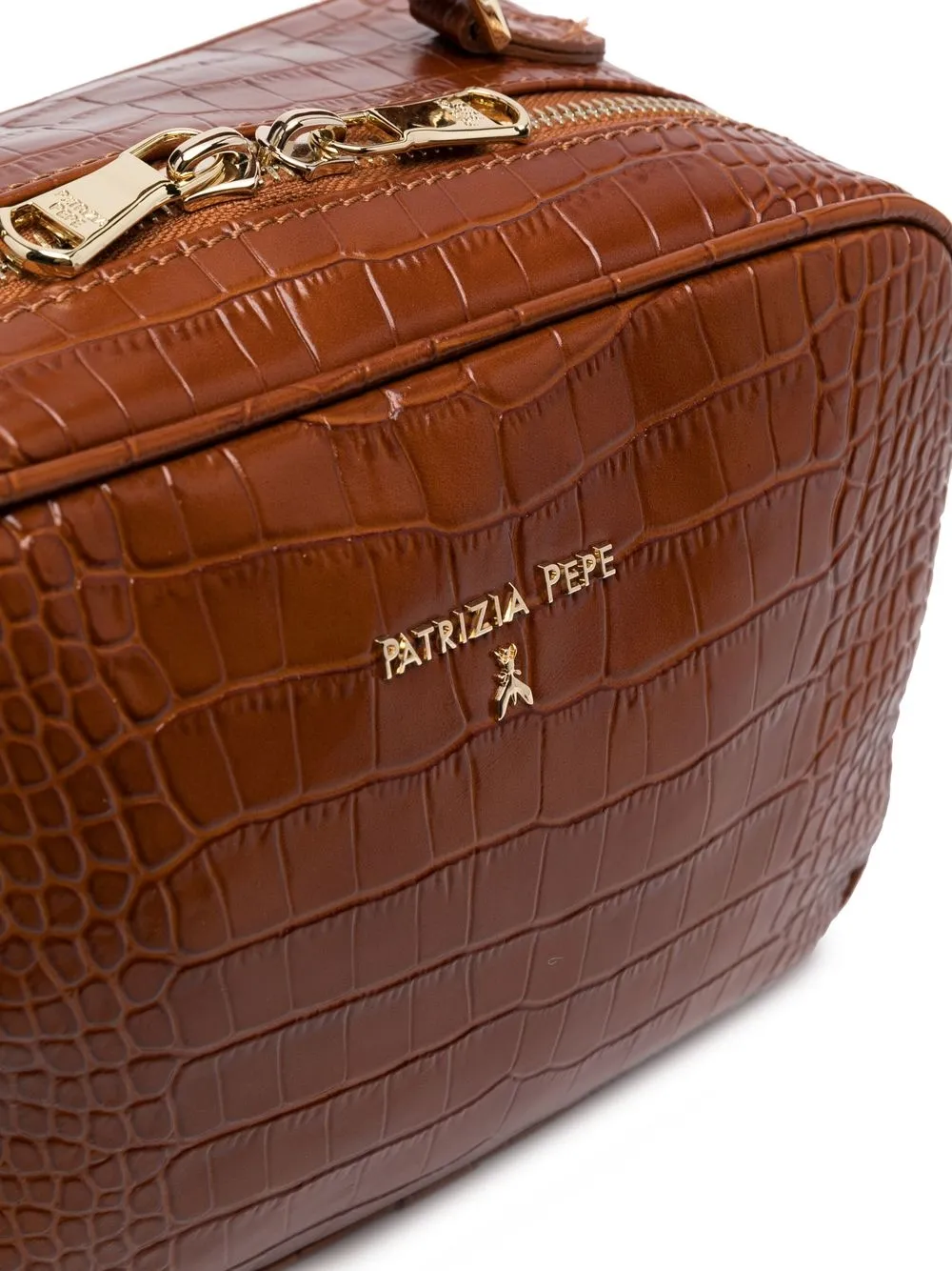 Patrizia Pepe Logo-plaque Crocodile-effect Bag In Brown | ModeSens Patrizia Pepe Logo-plaque Crocodile-effect Bag In Brown | ModeSens