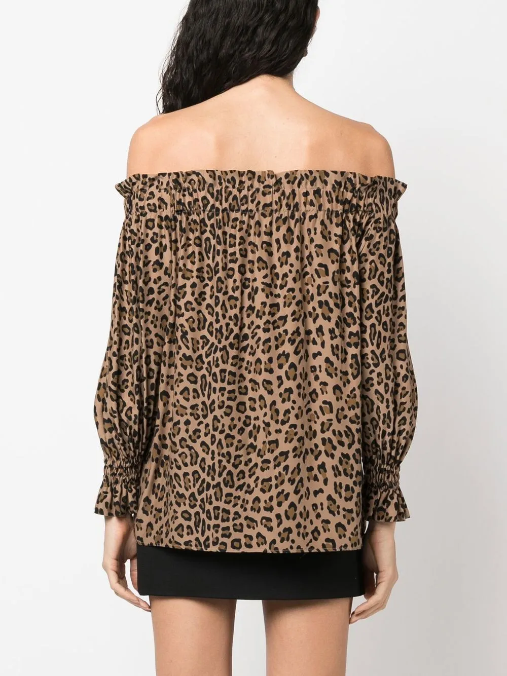 Simonetta Ravizza Off Shoulder Leopard Print Blouse Farfetch