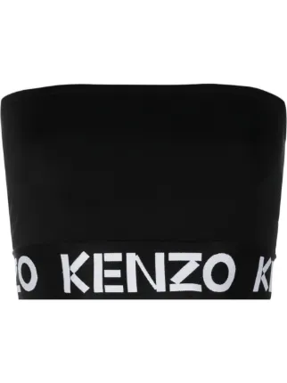 Kenzo Top Estilo Bandeau Strapless Con Logo En La Pretina - Farfetch