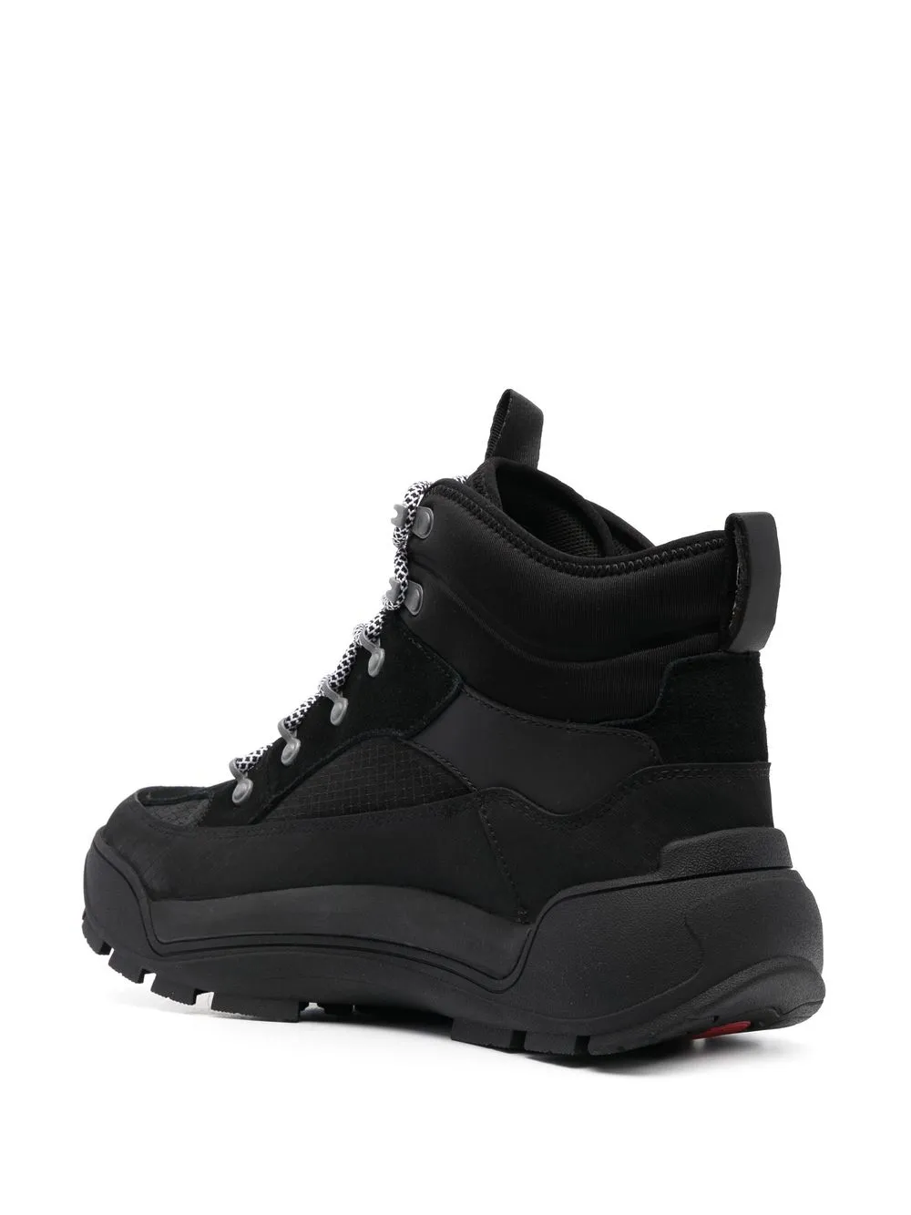 Hunter Explorer Eyelet-lace Recycled-leather Ankle Boots In Black ...