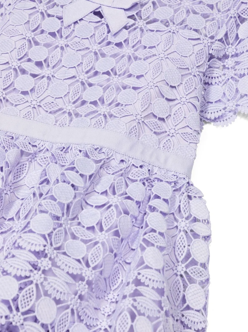 Self-Portrait Kids lace-pattern bow-detail Dress - Farfetch