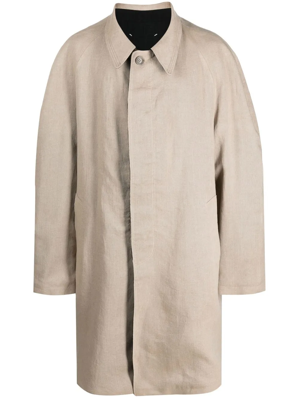 Maison Margiela Four-stitch Reversible Duster Coat In Nude | ModeSens