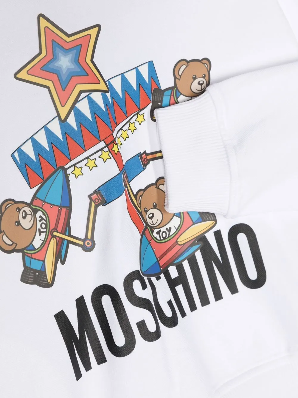 Moschino Kids graphic-print long-sleeve Hoodie | White | FARFETCH