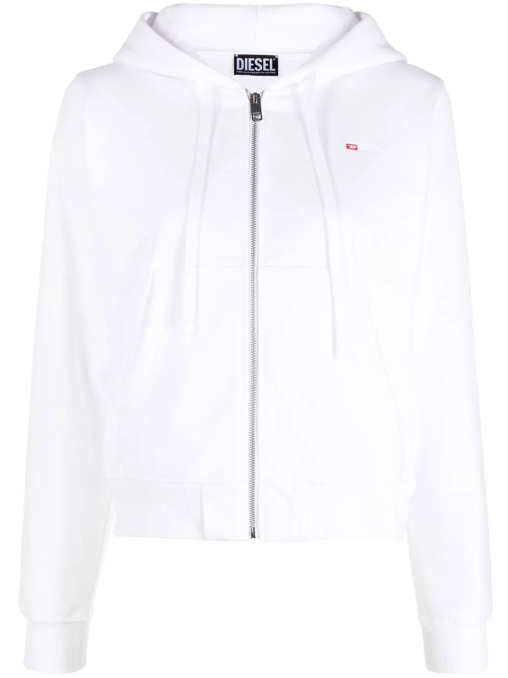 Diesel Embroidered Logo Zip Up Hoodie Farfetch