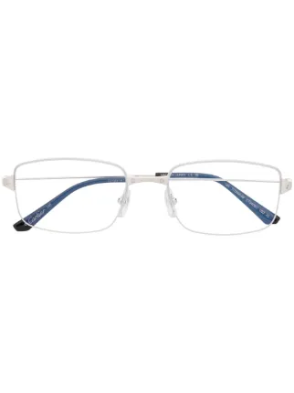 Cartier Eyewear clear-lenses rectangle-framed Glasses | Silver | FARFETCH