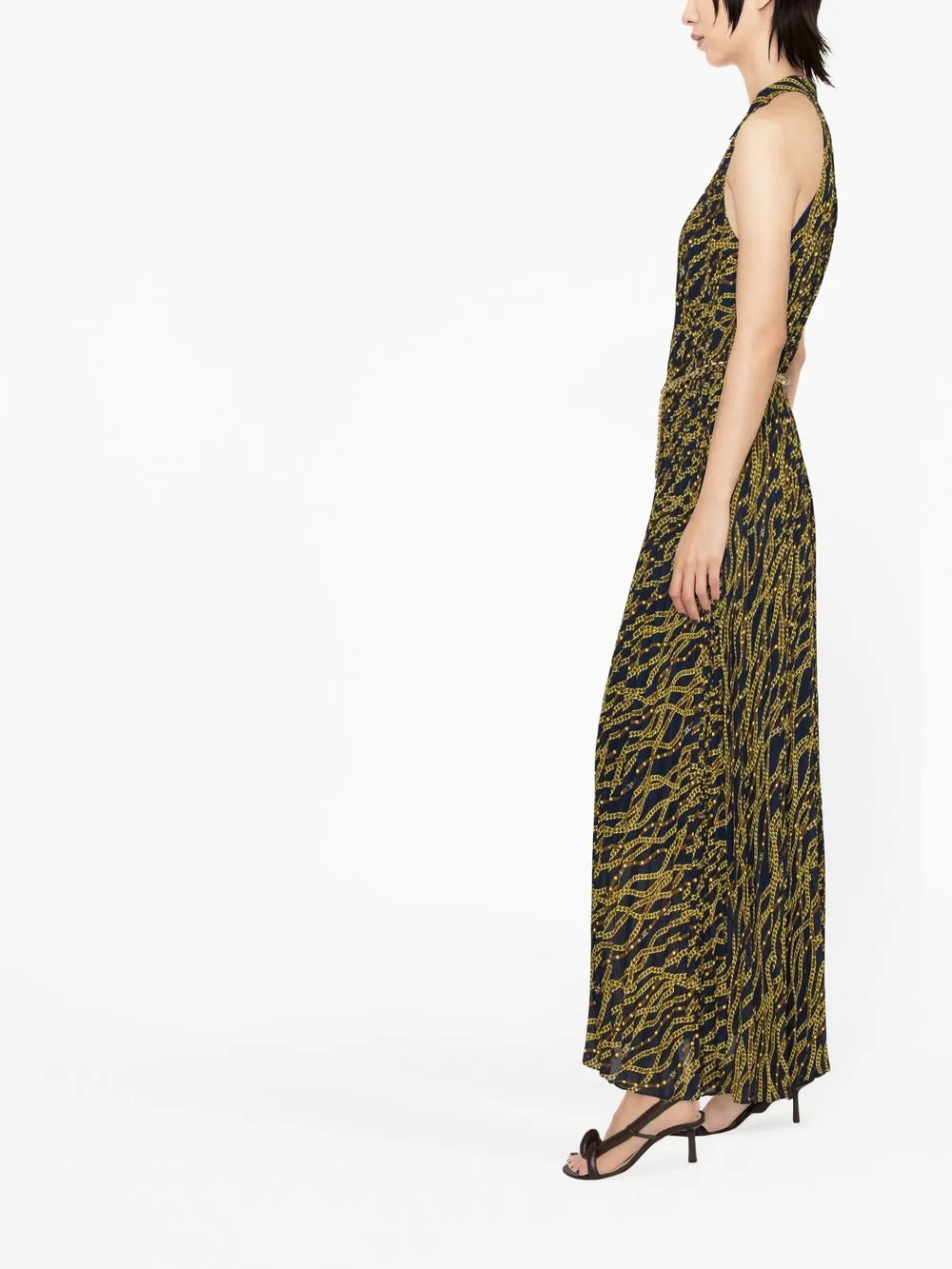 Michael Michael Kors Status-print Belted Dress | Blue | FARFETCH