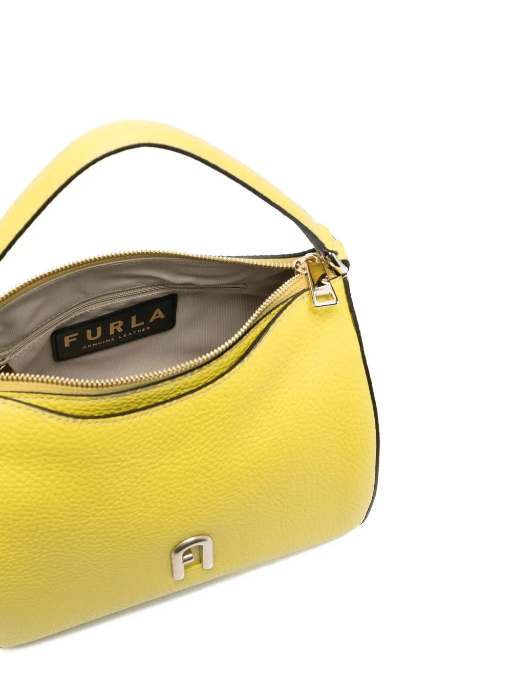 Furla Logo-plaque Grained Leather Tote Bag In Gelb | ModeSens