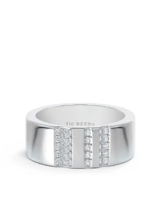 De Beers Jewellers 18kt White Gold RVL Diamond Band Ring | White | FARFETCH