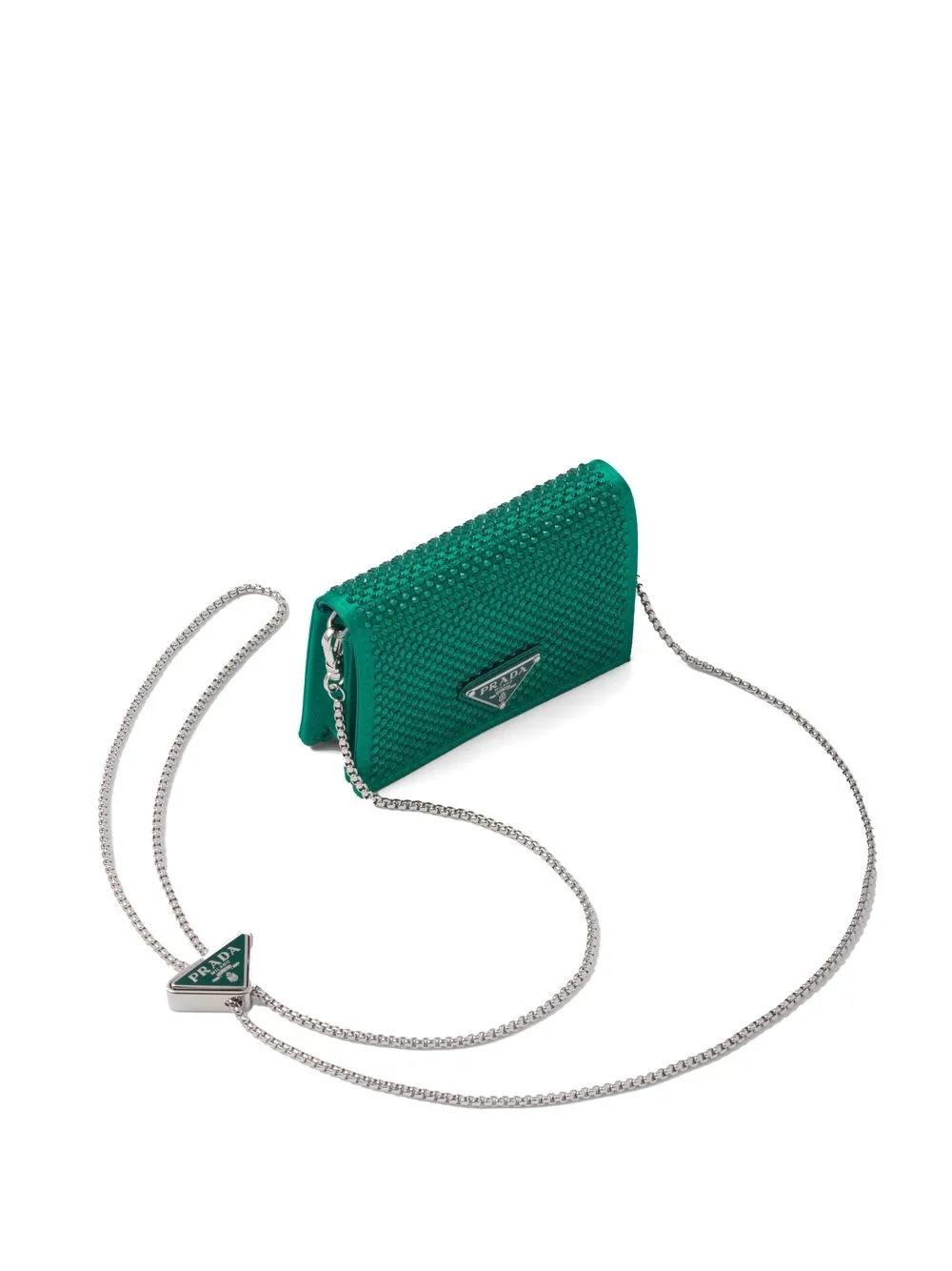 Prada logo-plaque Leather Cardholder | Green | FARFETCH