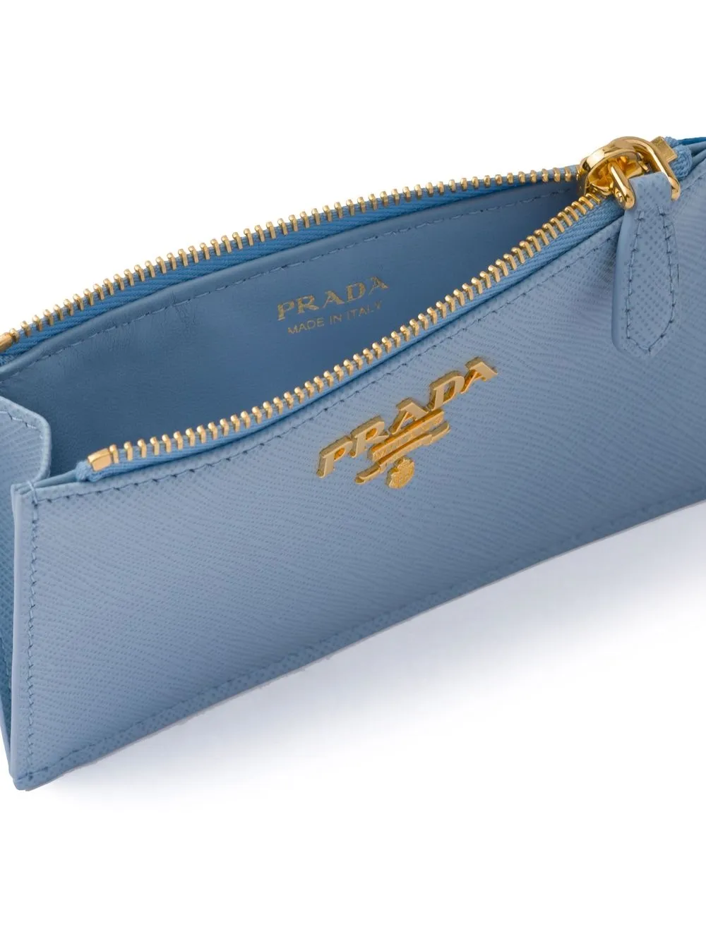 Prada logo-plaque Saffiano Leather Cardholder | Blue | FARFETCH UK