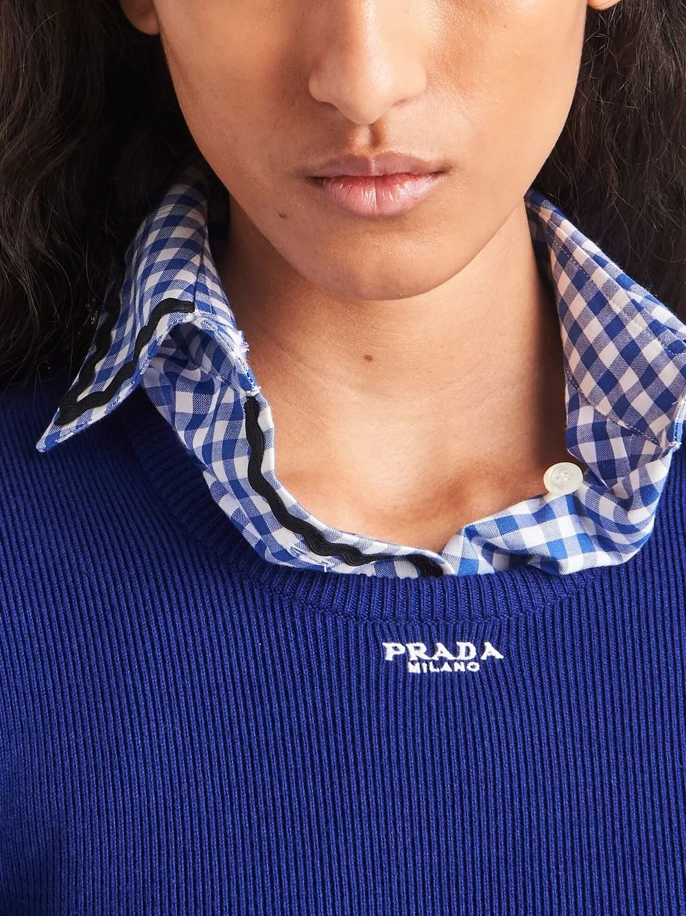 Prada logo-embroidered Knitted Midi Dress - Farfetch