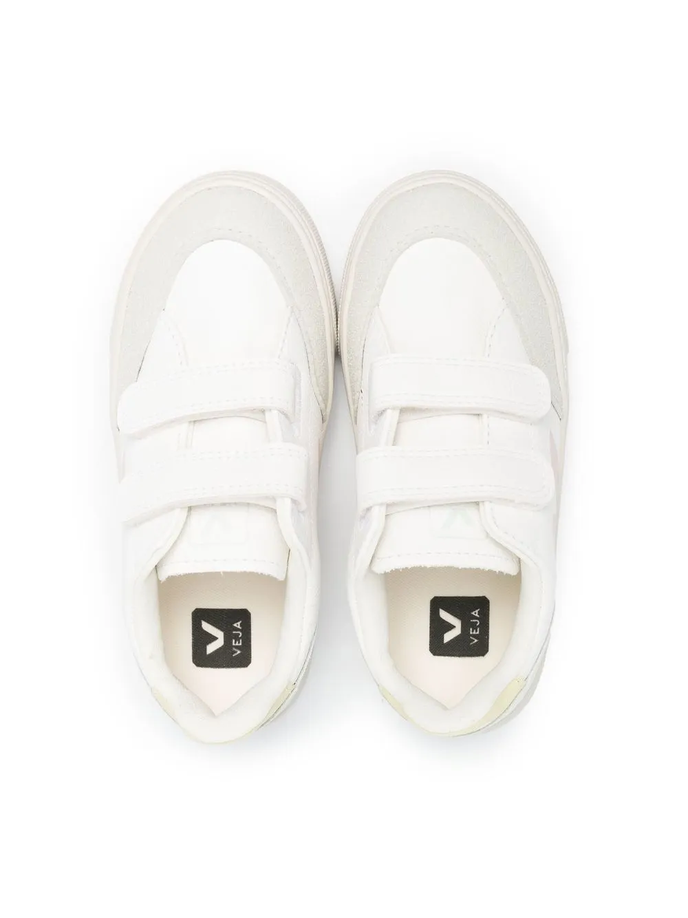 Veja Kids' V-10 Touch-strap Sneakers In White | ModeSens