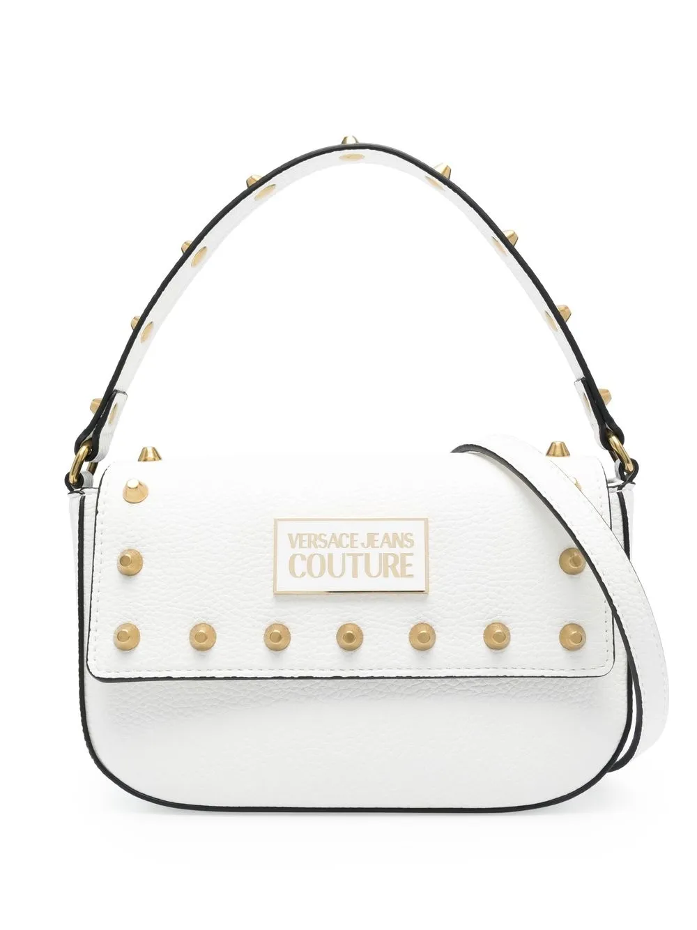 Versace Jeans Couture Studded Chain-strap Tote Bag In Weiss | ModeSens