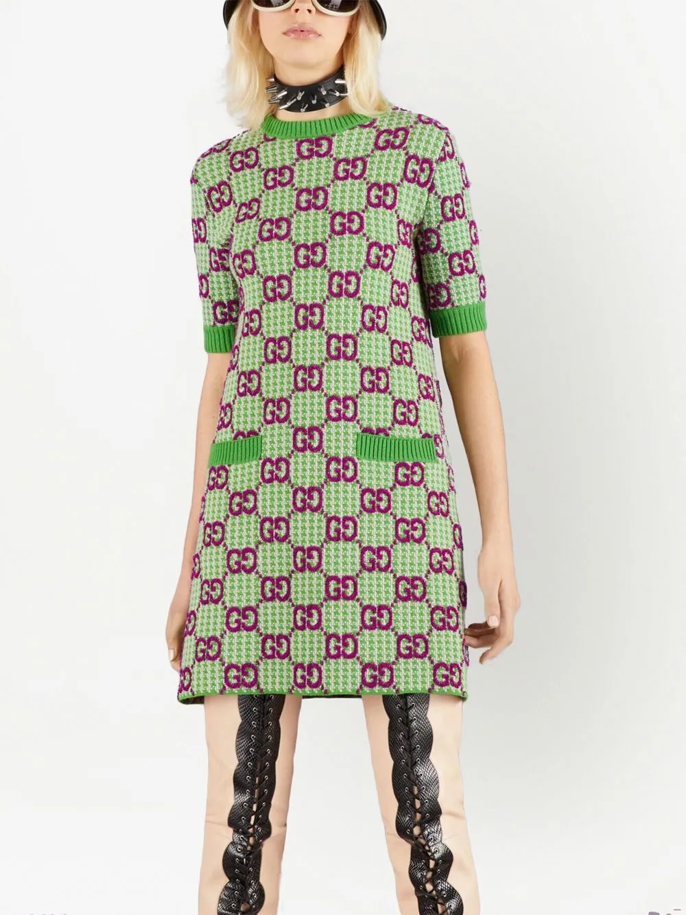 Gucci GG Wool Houndstooth Minidress - Farfetch