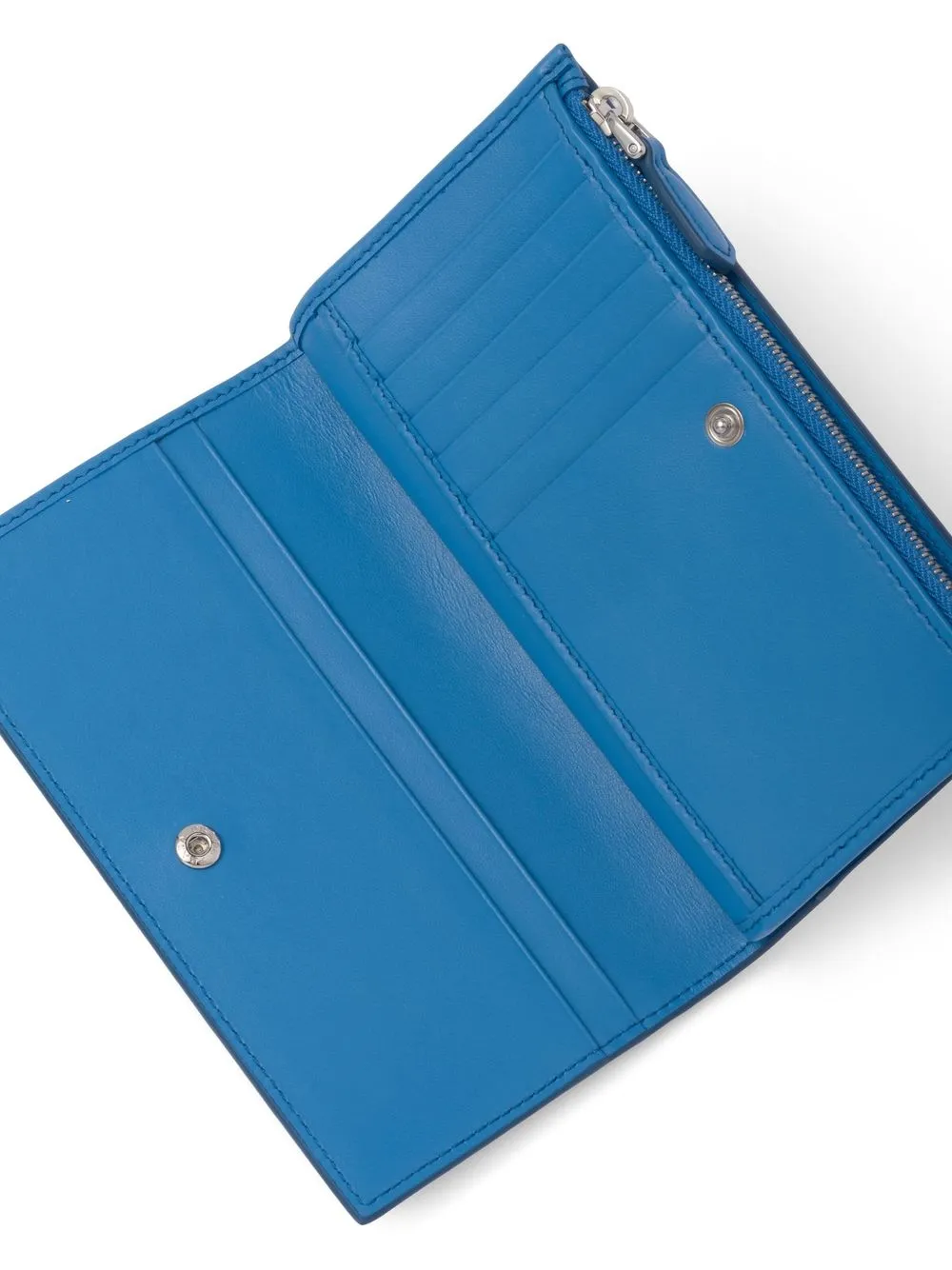 Prada triangle-logo Leather Wallet | Blue | FARFETCH