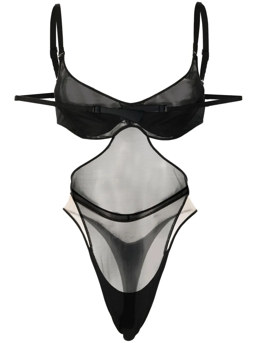 Mugler Cut out Bodysuit Farfetch