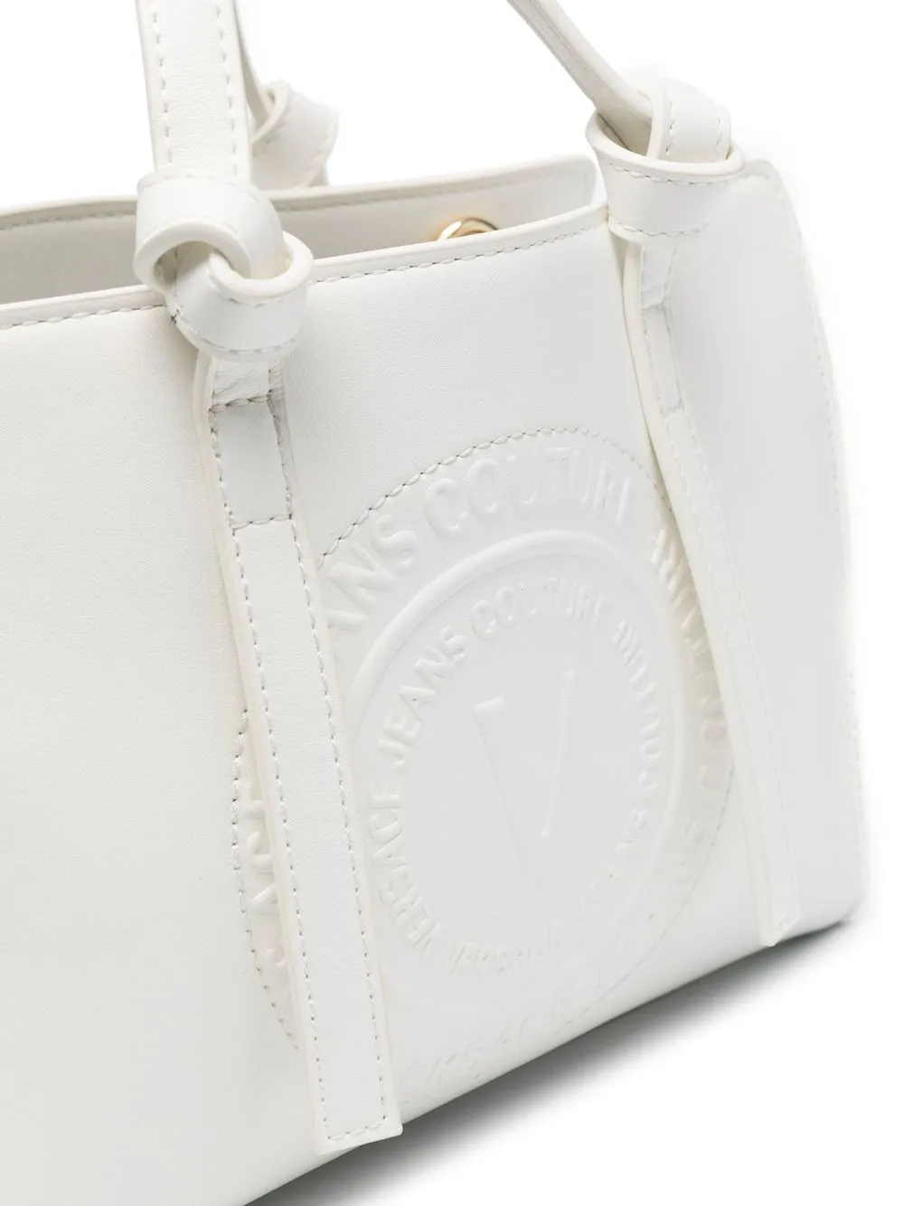 Versace Jeans Couture debossed-logo faux-leather Tote Bag | White ...