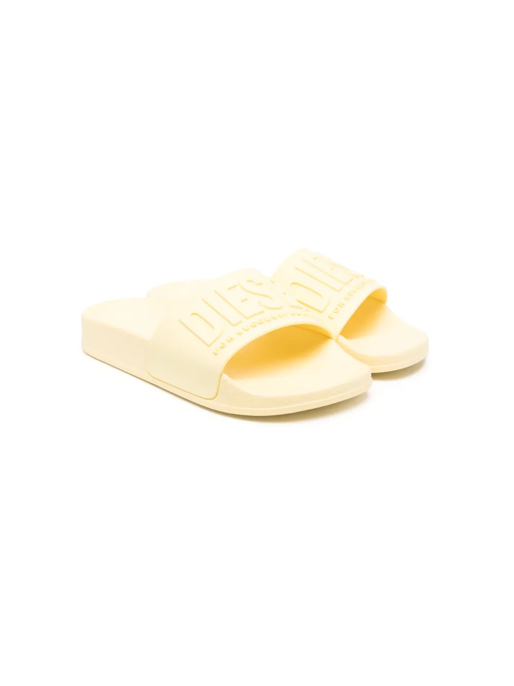 Diesel Kids' Embossed-logo Slides In Yellow | ModeSens