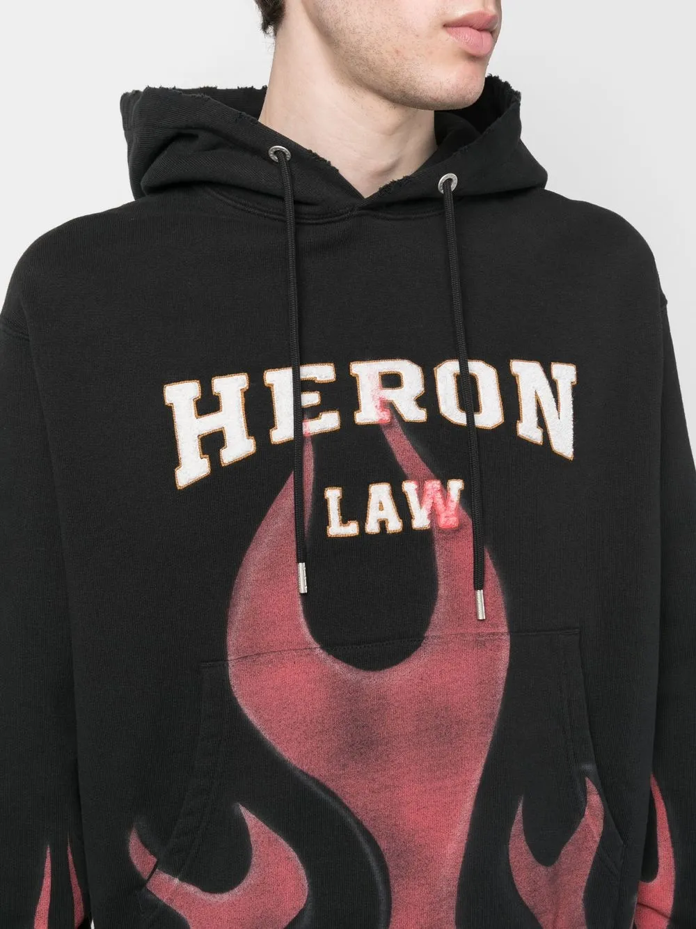 Heron Preston flame-print Cotton Hoodie - Farfetch