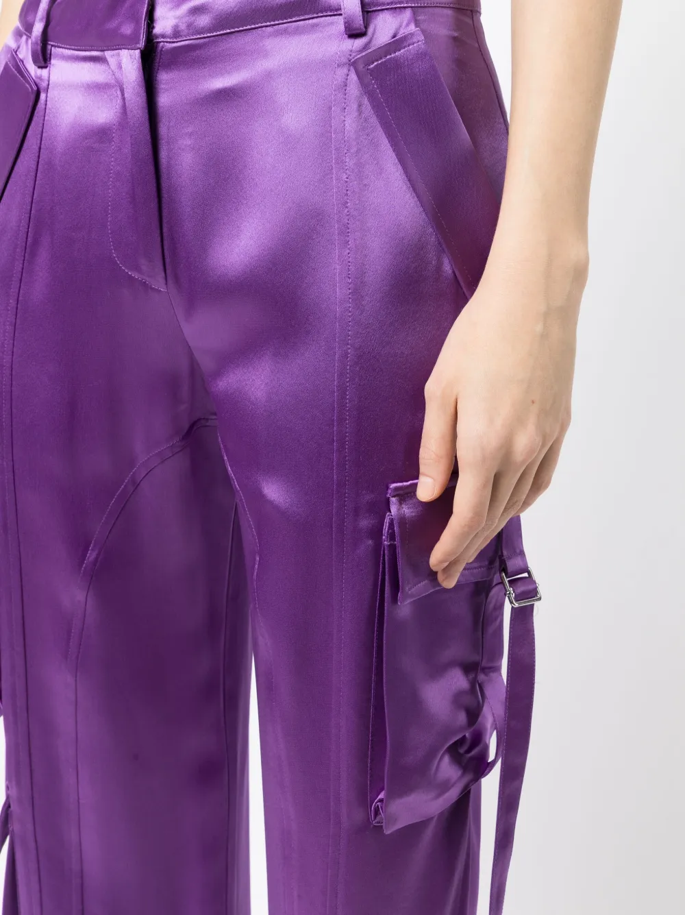 Retrofete Satin Cargo Trousers Smart Closet