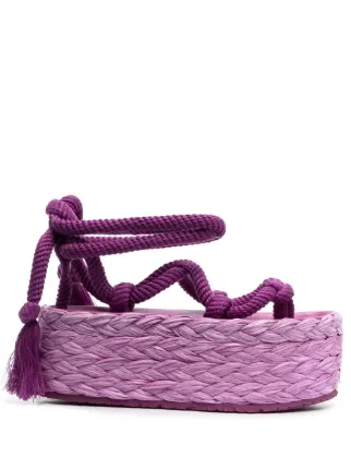 ISABEL MARANT rope-strap Platform Sandals | Purple | FARFETCH
