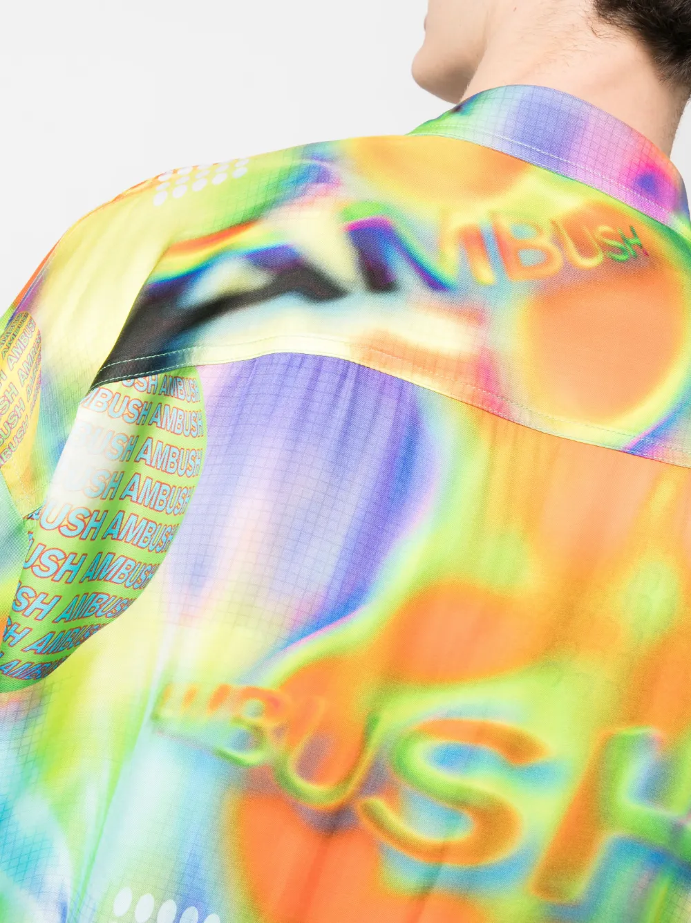 AMBUSH graphic-print long-sleeve Shirt | Blue | FARFETCH