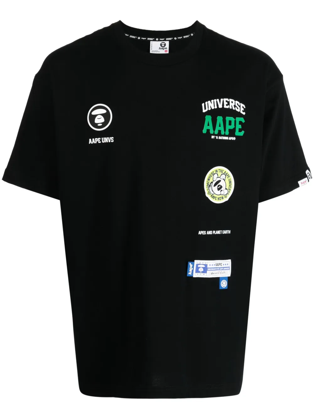 AAPE BY *A BATHING APE® logo-patches Cotton T-shirt - Farfetch