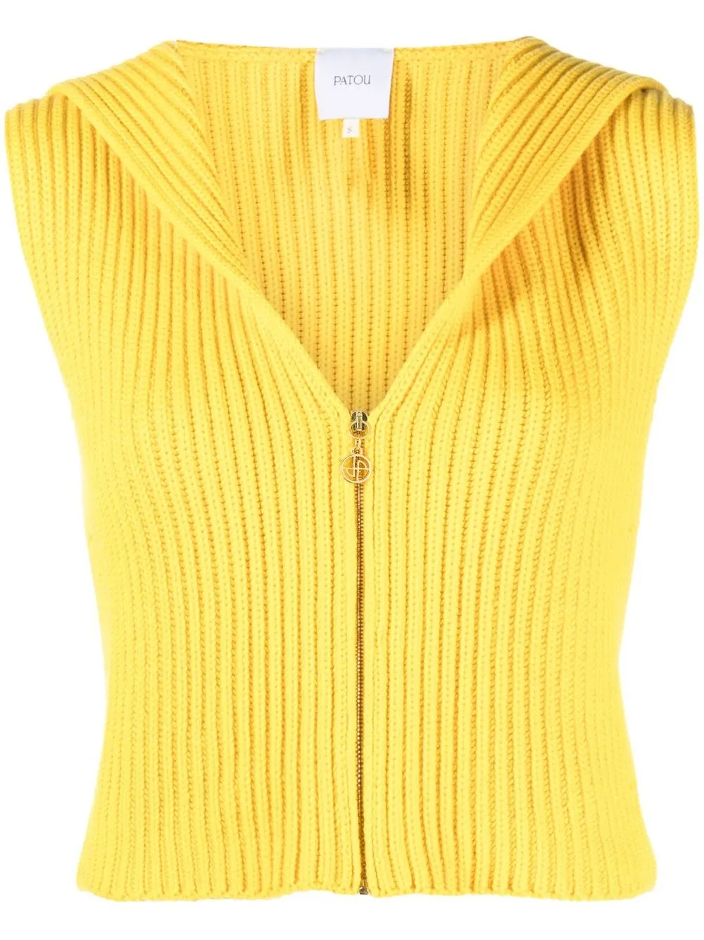 Patou Ribbed Knit Zip up Top Farfetch Patou Ribbed Knit Zip up Top Farfetch