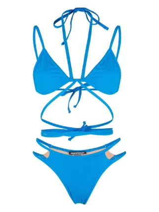 ANDREĀDAMO Strappy Bikini Set | Blue | FARFETCH