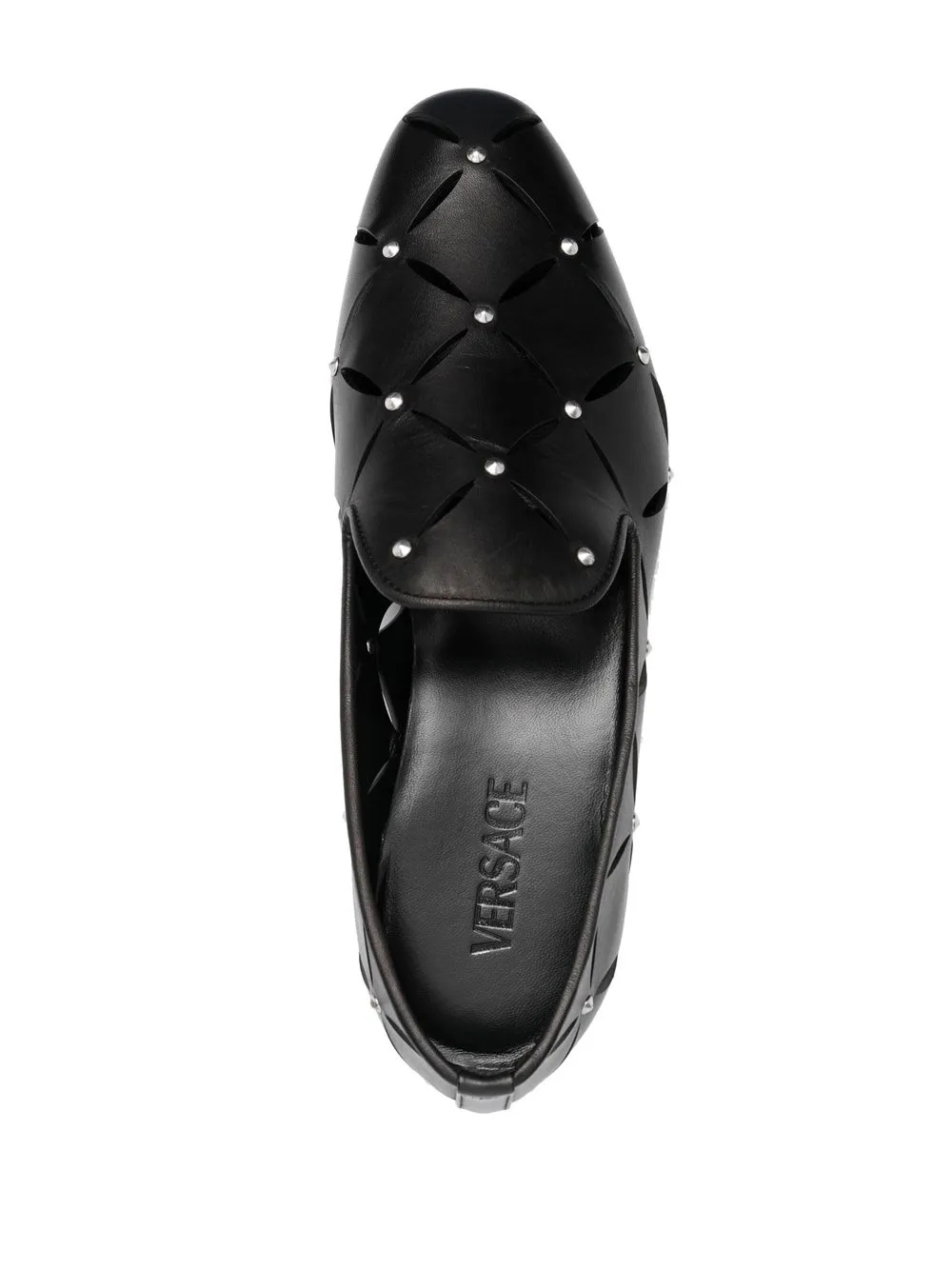 Versace Cut-out Leather Loafers In Schwarz | ModeSens