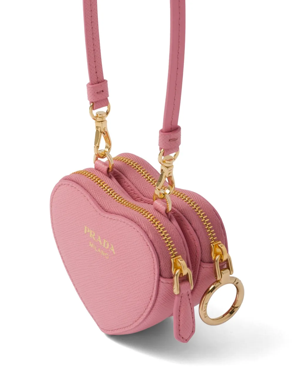 Prada heart-shaped Leather Mini Bag | Pink | FARFETCH HK