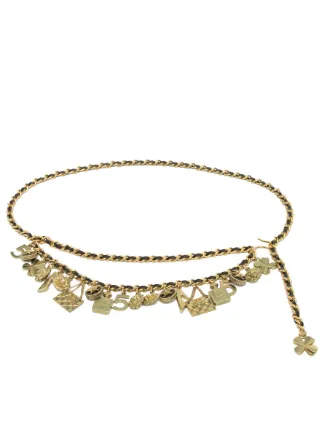 CHANEL Pre-Owned 1994 Icons leather-and-chain Belt | Gold | FARFETCH UK