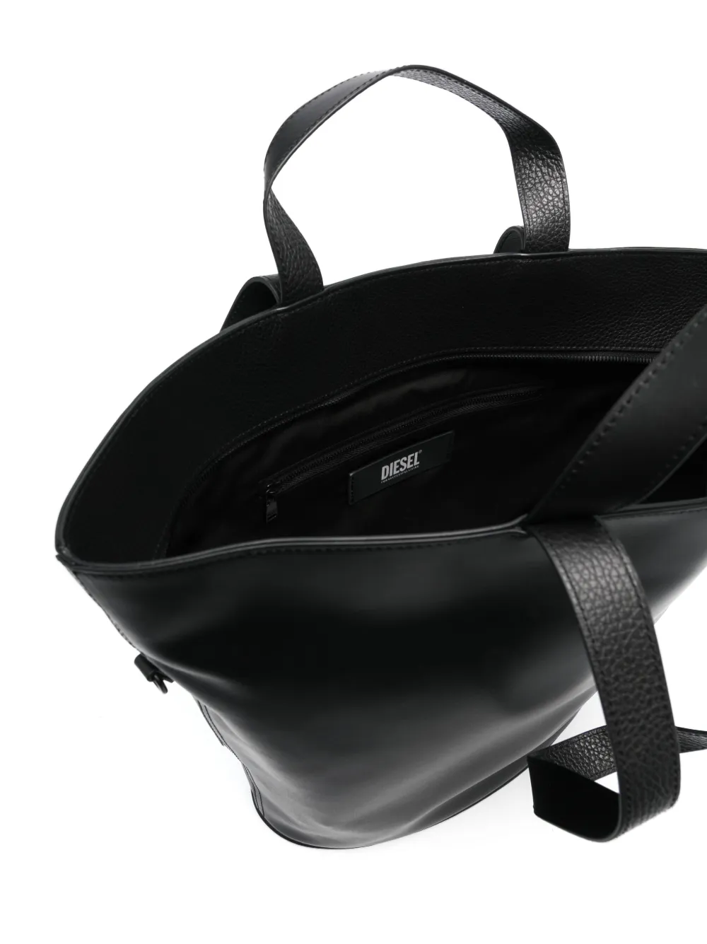 Diesel Embossed-logo Leather Tote Bag In Schwarz | ModeSens