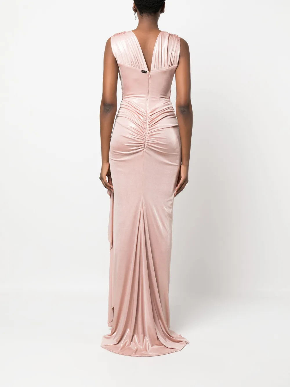 Rhea Costa Draped-design Sleeveless Gown In Rosa | ModeSens