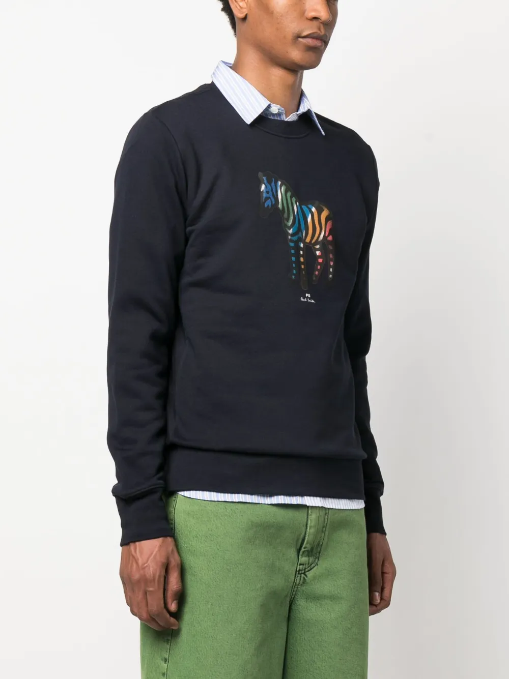 PS Paul Smith logo-print Organic Cotton Sweatshirt | Black | FARFETCH