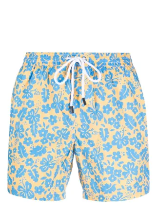 Barba all-over floral-print Swim Shorts | Blue | FARFETCH UK