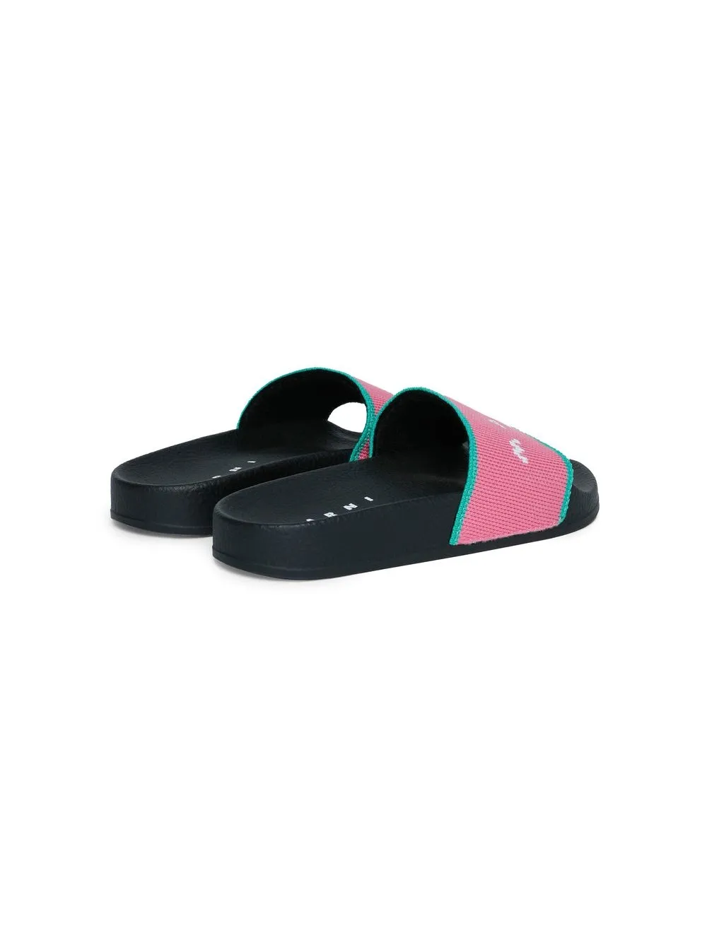 Marni Kids' Intarsia-knit Logo Slides In Pink | ModeSens