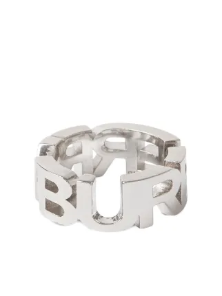 Burberry logo-band palladium-plated Ring | Silver | FARFETCH