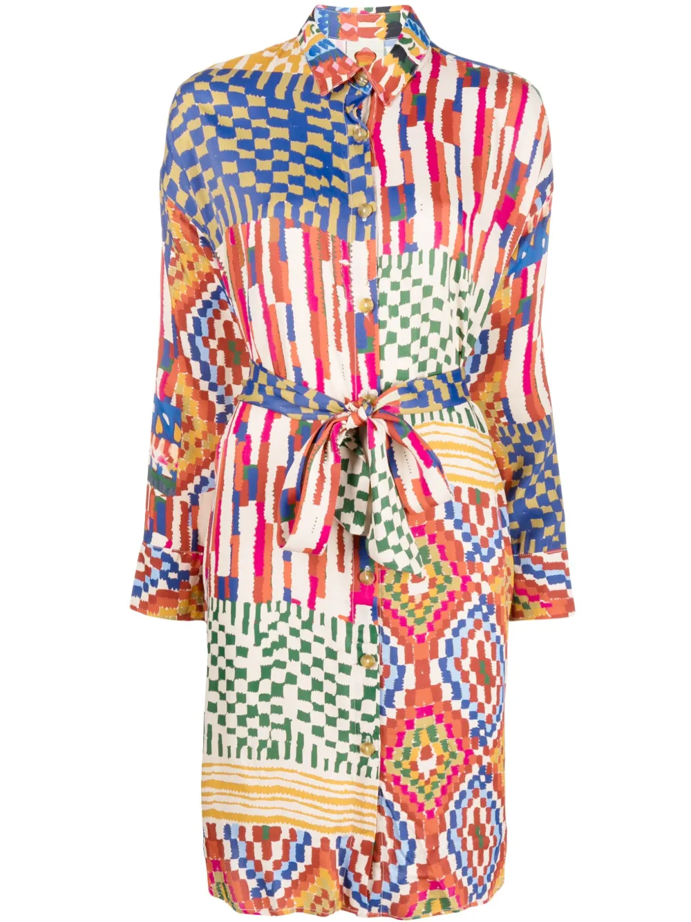 Farm Rio Graphic-print Shirt Dress In Nude | ModeSens