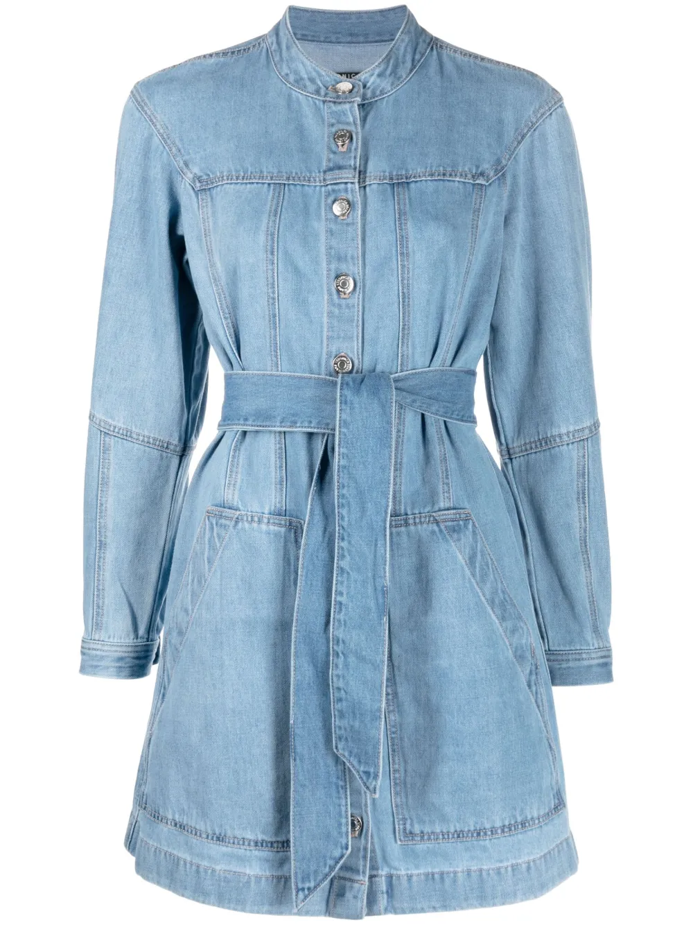 Veronica Beard Basia Denim Mini Dress In Mystic Blue | ModeSens