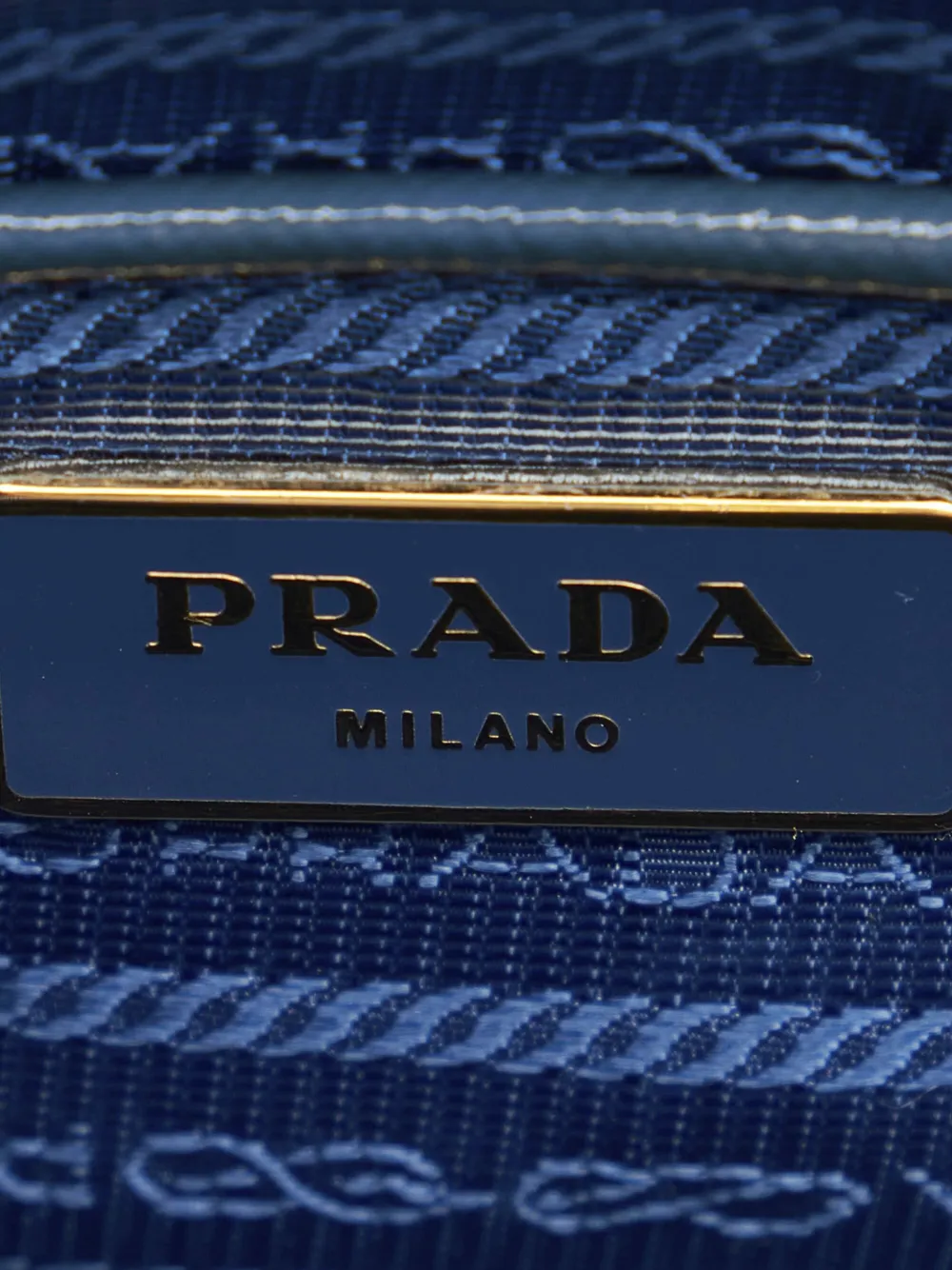 Pre-owned Prada Triangle Logo-plaque Saffiano Leather Bag In Blue ...