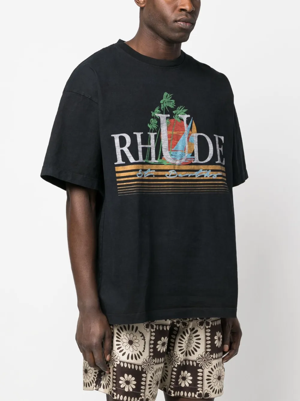 Rhude Logo graphic-print T-shirt - Farfetch Rhude Logo graphic-print T-shirt - Farfetch